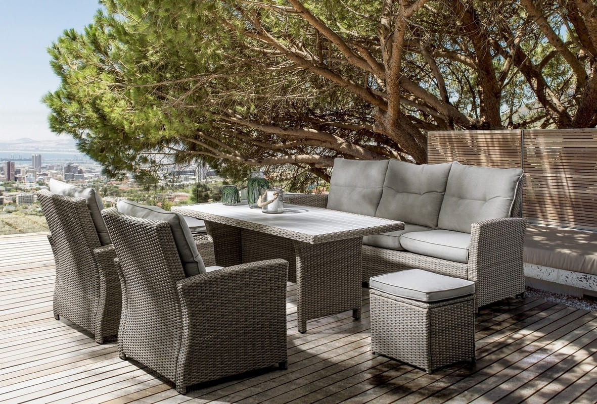 Salotto completo da giardino Ariel Naturale in resina